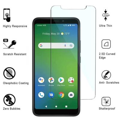 9H Hardness Ultra Clear Tempered Glass Screen Protector For Cricket ...