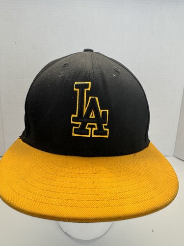 Los Angeles LA Dodgers Hat 7 3/8 Black Yellow 59Fifty New Era Fitted ...