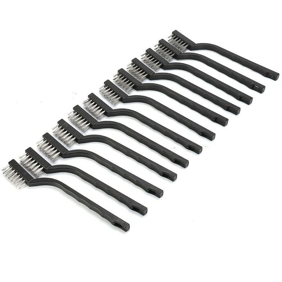 10x Small Wire Brush Set Stainless Steel Wire Brush DIY Paint Rust ...