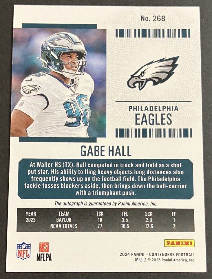 2024 Panini Contenders Rookie Ticket Auto Dylan McMahon + Gabe Hall ...