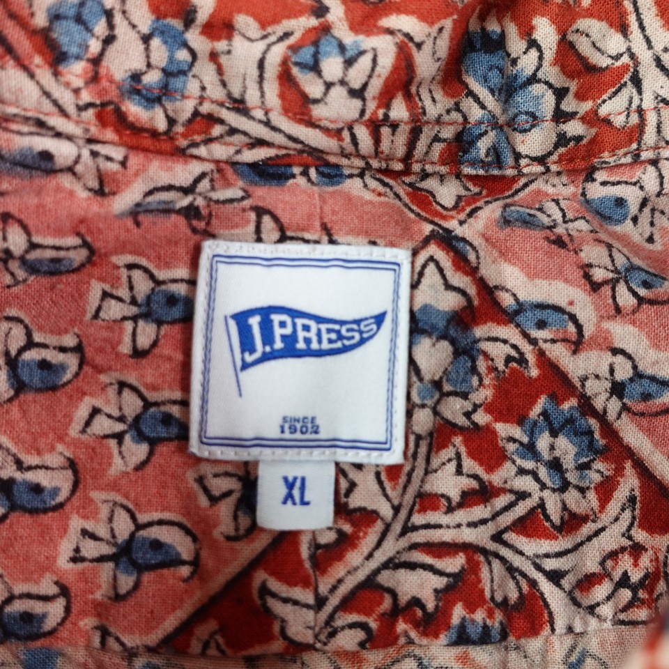 J Press Floral Paisley Print Button Down Shirt Men's Size XL Long ...