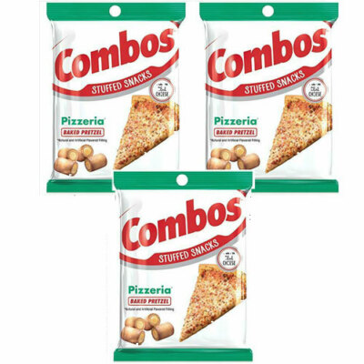 COMBOS Pizzeria Pizza Baked Pretzel Stuffed Snacks, 6.3 Oz (3-Large ...