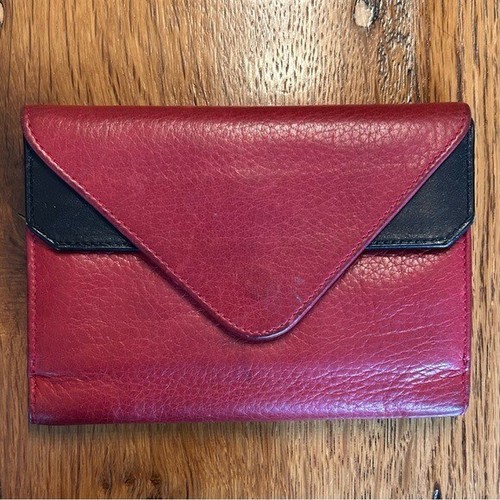 Desmo Made in Italy Envelope Style Small Leather Bifold Wallet Black ...