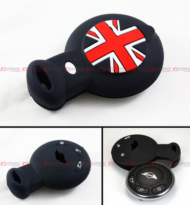 BLK UNION JACK SILICONE PROTECTIVE CASE COVER FOR MINI COOPER SMART CAR ...