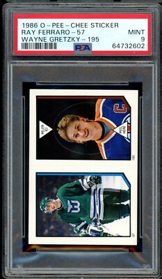 1986-87 OPC O PEE CHEE NHL #57 Wayne Gretzky Ray Ferraro RC Stickers ...