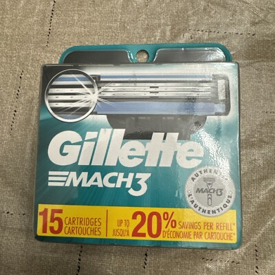 Gillette Mach3 Men’s Razor Blades 15 Refill Cartridges Sealed Pack ...