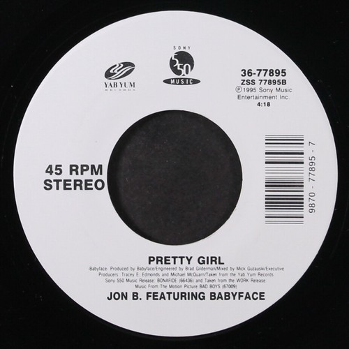 JON B. FT. BABYFACE: someone to love / pretty girl SONY 7" Single 45 ...