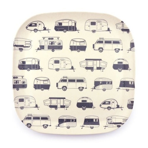 Set of 4 - Camping Bamboo Dinner Plate - RV Caravan Camping Picnic Food ...