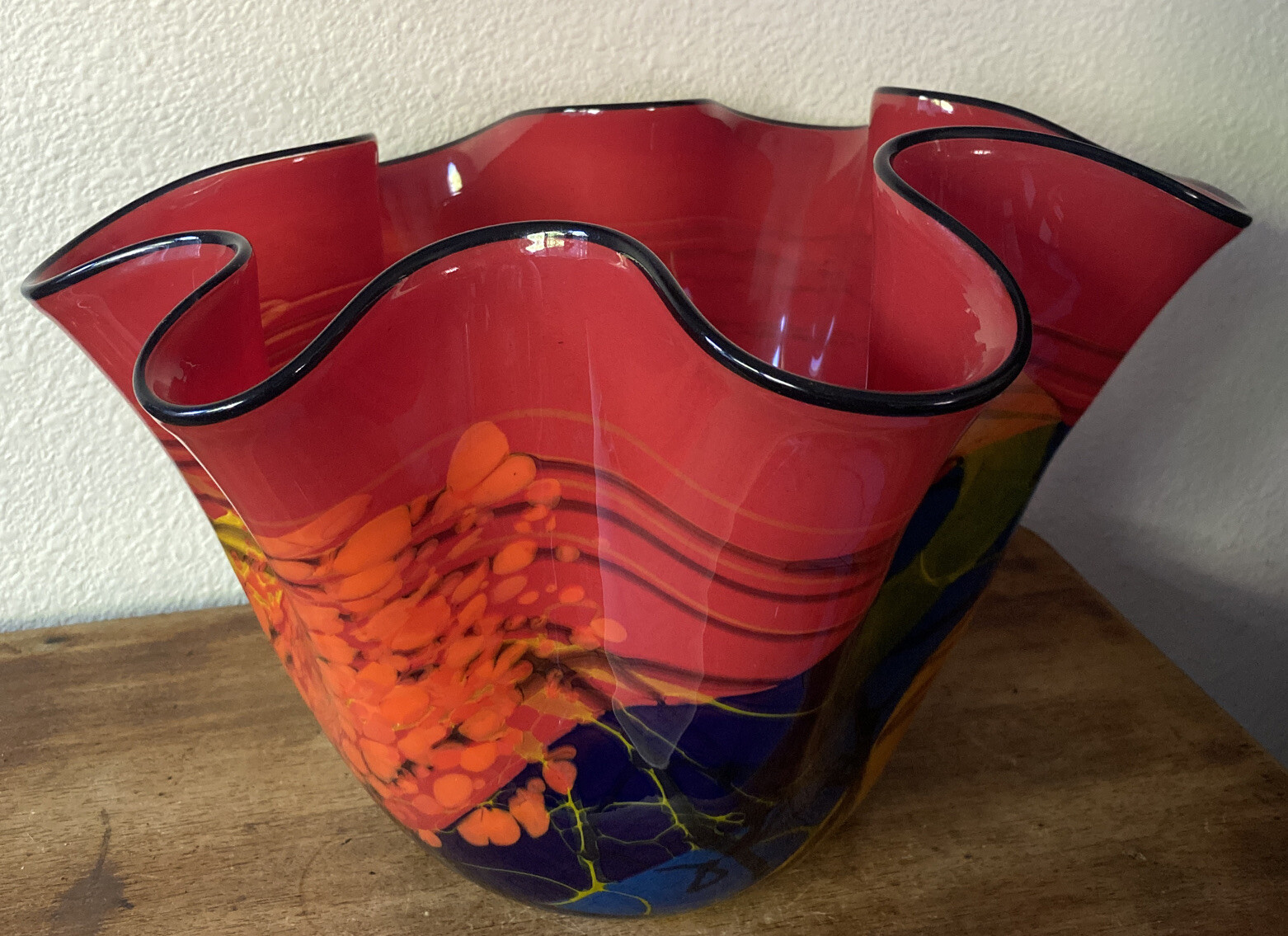 Ioan Nemtoi ruffled Contemporary Art Glass Signed Vase ! Large ...