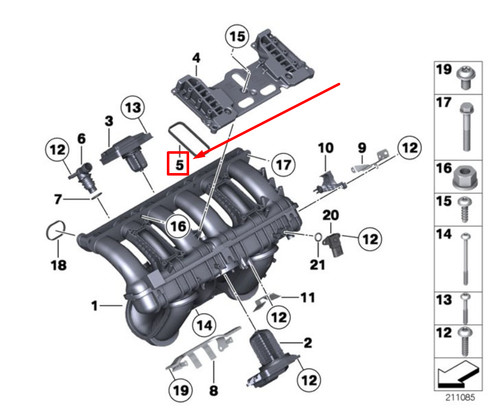 NEW BMW X3 F25 ENGINE INTAKE MANIFOLD GASKET 11617584528 7584528 ...