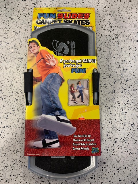 Carpet Fun Slides Indoor Shoe Skates Silver Kids Adults Fits up to Sz ...