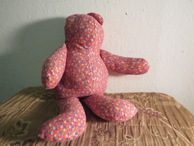 Homemade Faceless Teddy Bear, handmade by Ruby with remnant quilting ...