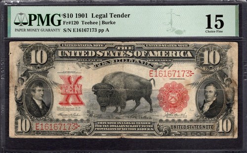 1901 $10 Legal Tender Bison Note PMG 15 Fr.120 Item #1998632-003 | eBay