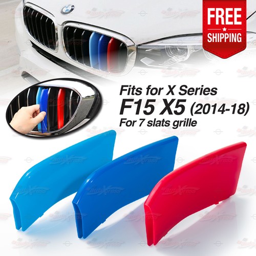 M-Sport 7 Slats Kidney Grill Grille 3 Color Cover Clips for BMW X5 F15 ...