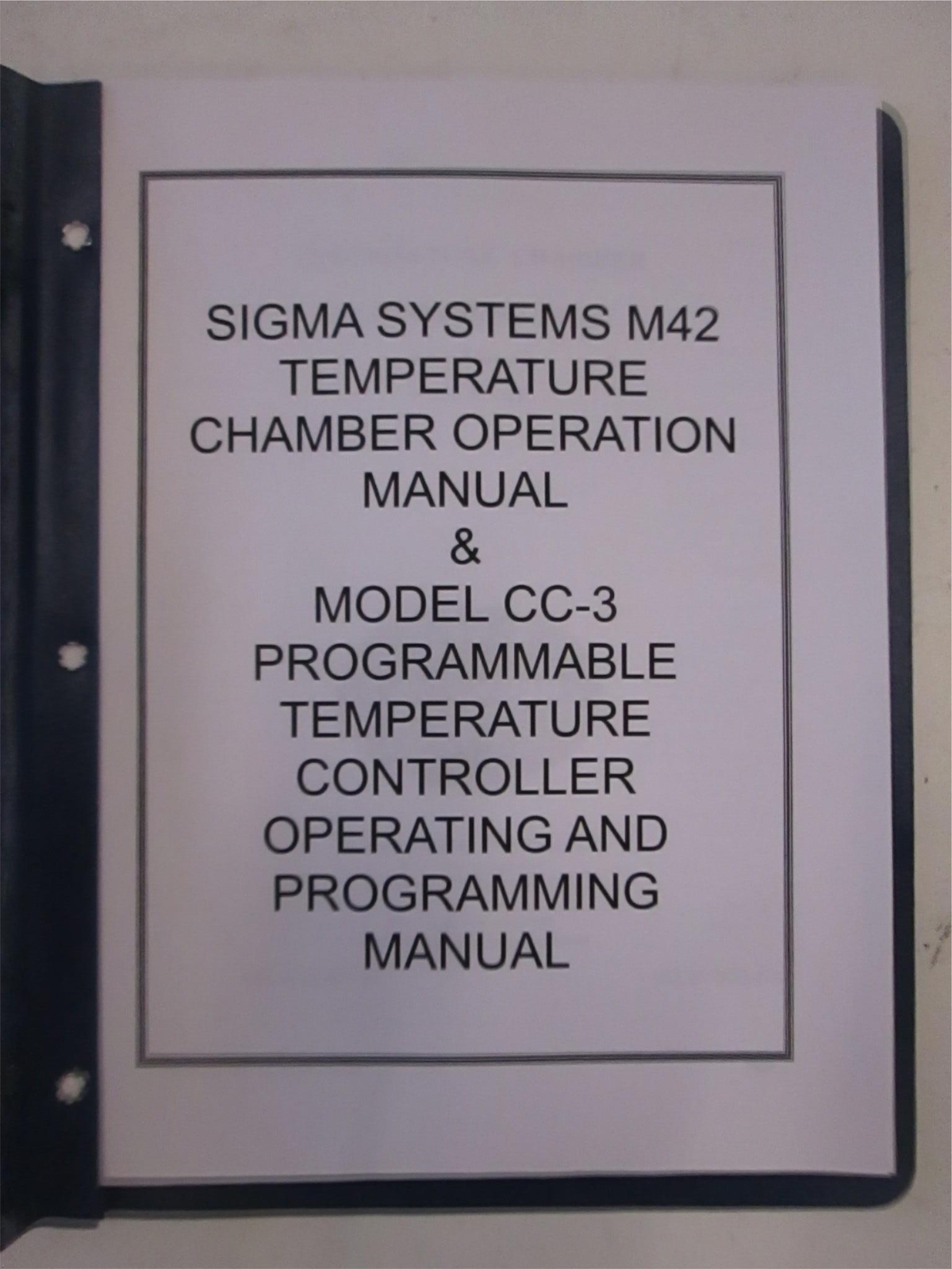 Sigma Systems M42 Manual and Model CC-3 Operating and Programming ...