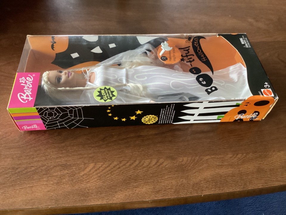 Barbie Boo-Tiful Halloween Ghost doll Glow in the dark dress 2004 New ...