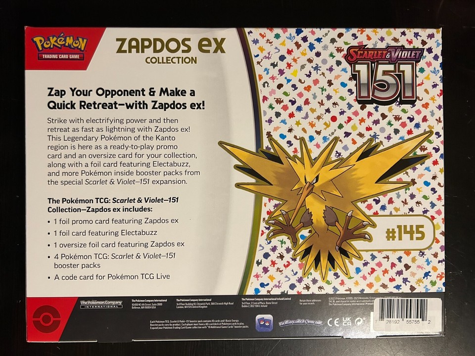 Pokémon 151 Scarlet & Violet Zapdos EX Collection New Sealed TCG Box | eBay