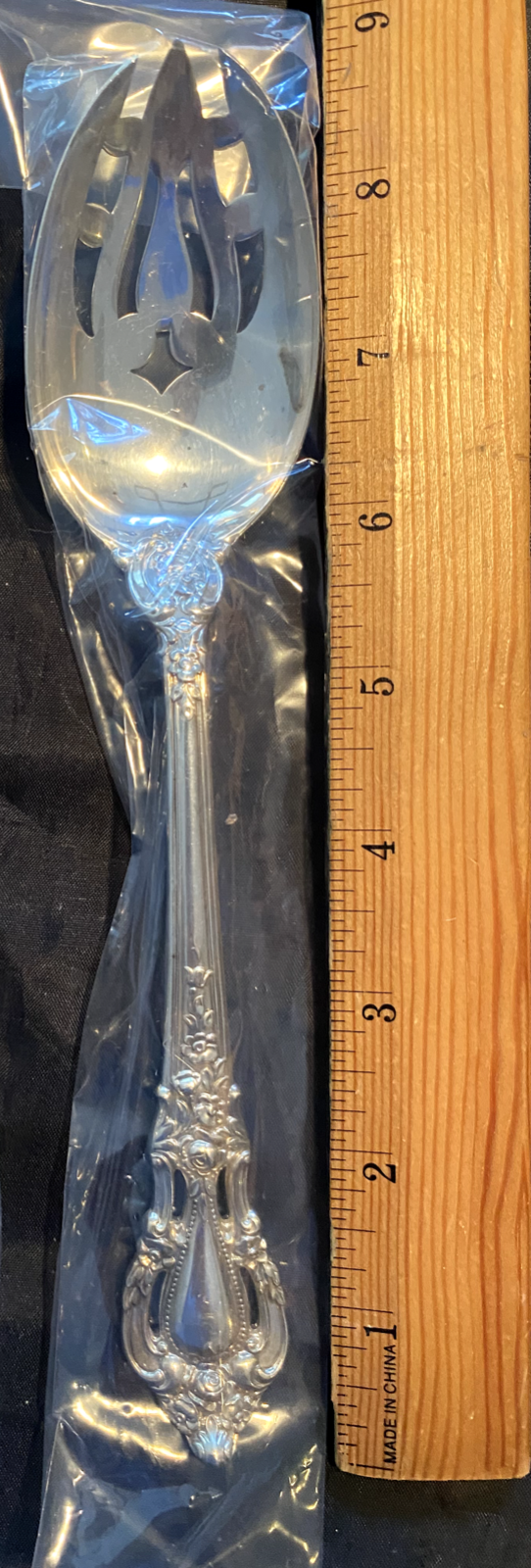 LUNT ELOQUENCE STERLING SILVER NEW SLOTTED SERVING SPOON NEW ORIGINAL ...