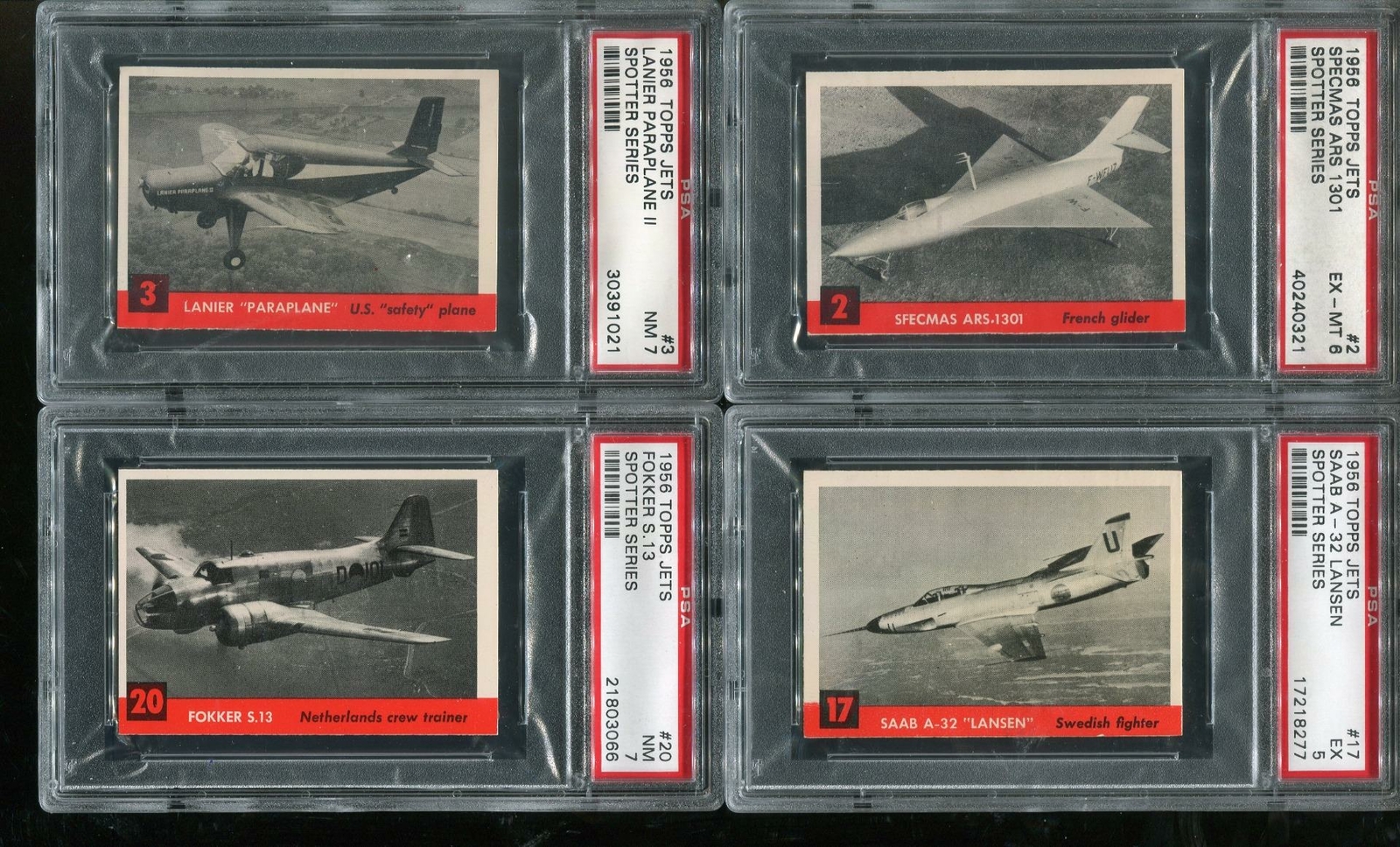 1956 56 TOPPS JETS COMPLETE NrMT/MT SERIES 1 SET (1-120) W/ 25 PSA ...