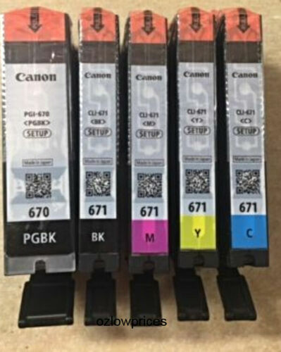 5 x Genuine Canon PGI-670 & CLI-671 Ink Cartridges For MG5760,MG6860 ...