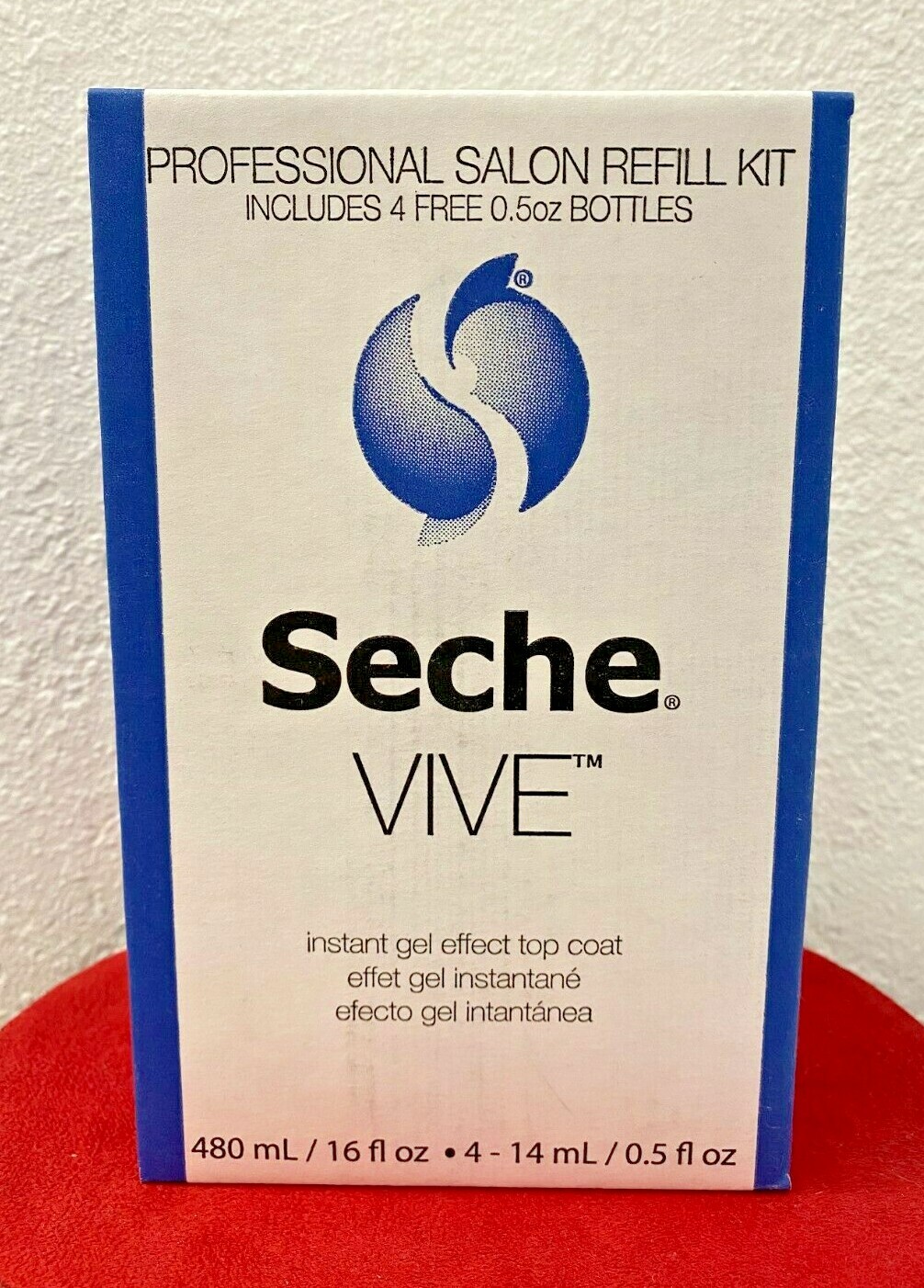 Seche VIVE Refill Kit Instant Gel Effect Top Coat 16 oz + 4 free 0.5 oz ...