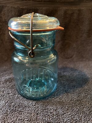 Vintage Mason Blue Tight Seal Canning Jar 1908 # 0 | eBay