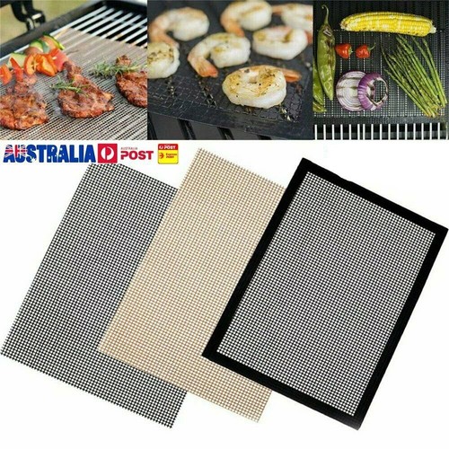 BBQ Mesh Grill Mat Non-Stick Liner Cooking Barbecue Sheet Wire Baking ...