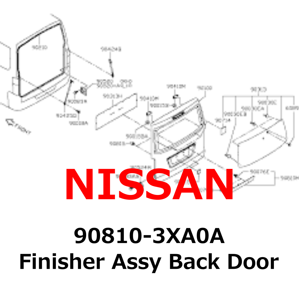 【NEW】Nissan Genuine Finisher Assy Back Door 90810-3XA1A Direct From ...