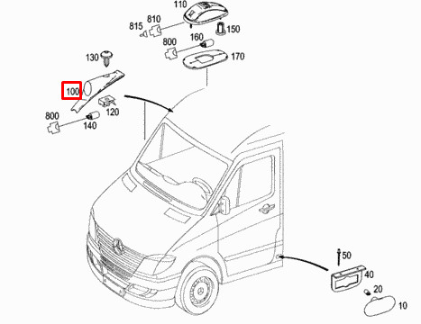 NEW MERCEDES BENZ SPRINTER 906 TOP MARKER LEFT LAMP LIGHT A9068200556 ...