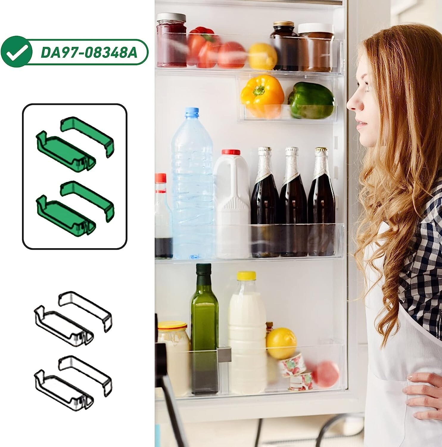 DA97-08348A Door Shelf Basket Bin Compatible with Samsung Refrigerator ...