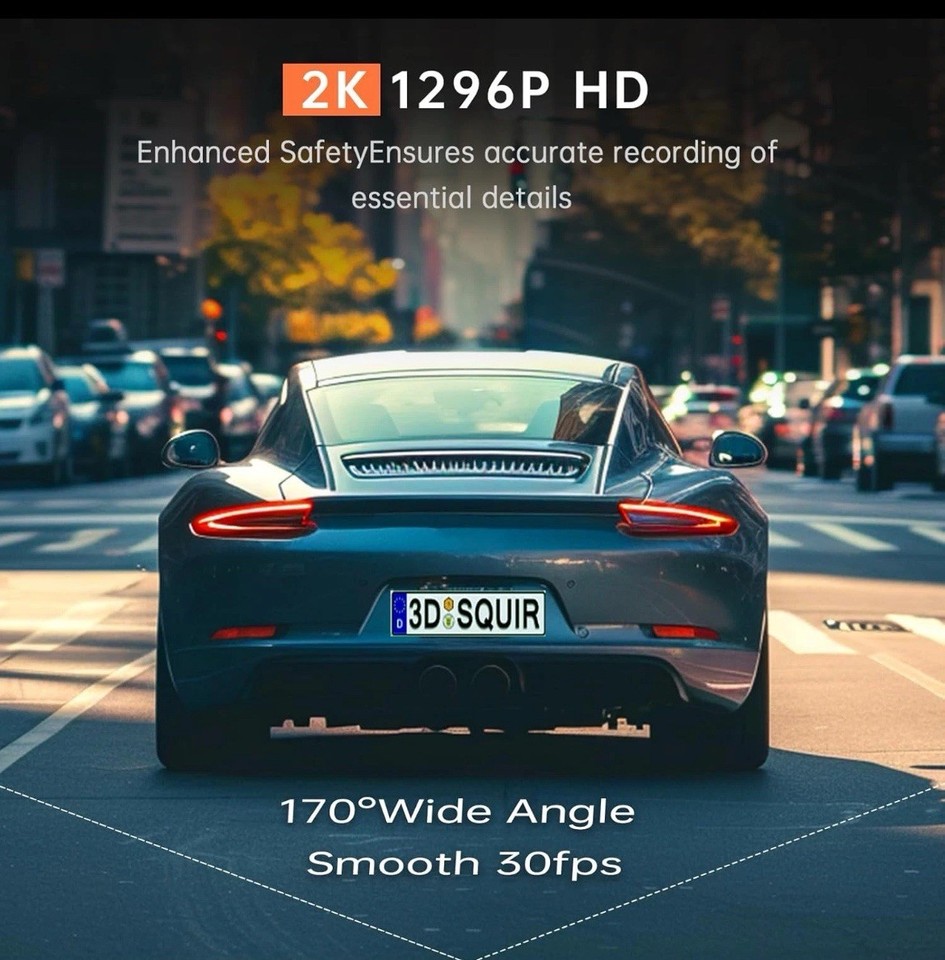 Dash Cam 1296P Front Dashcam, V300 Wifi Dash Camera for Cars with App ...