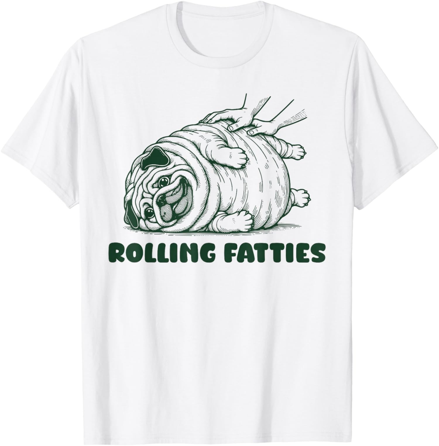 Rolling Fatties Funny Pug Meme Dog Pun Joke Design Unisex T-Shirt | eBay