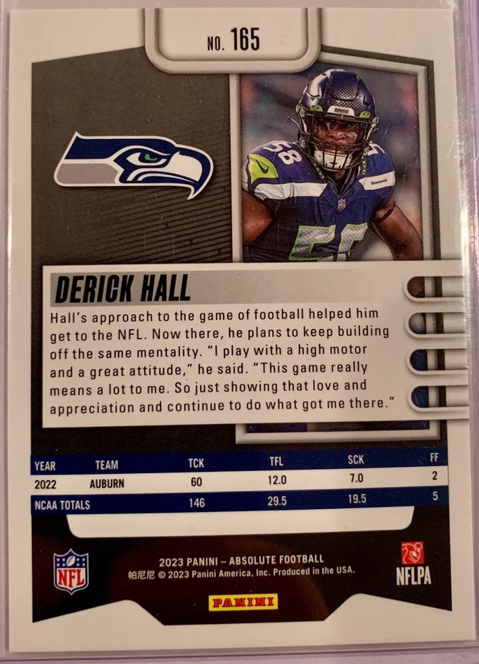 2023 Panini Absolute - Rookies Derick Hall #165 Blue Diamonds /199 (RC ...