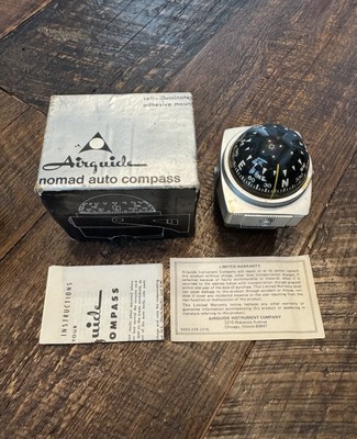 Vintage Airguide Nomad 79C Auto Compass Self illuminated w Original Box ...