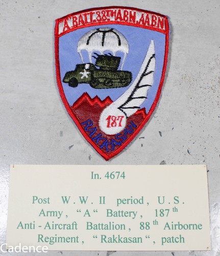 US Vietnam A Battery 187th Anti Aircraft Bn 88th Airborne Rakkasan ...