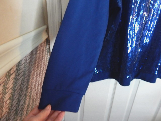 Quacker Factory Long Sleeve Rhinestone Zip Front Sequin Hoodie Jacket ...