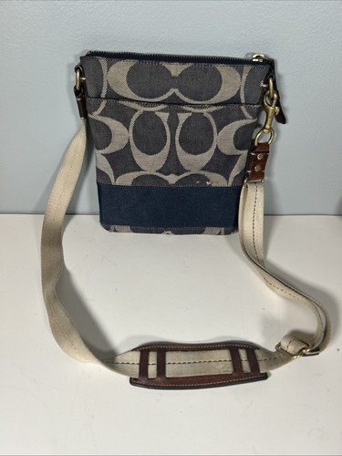 Coach Brown Signature Stripe Jacquard Leather Cross Body Swingpack | eBay