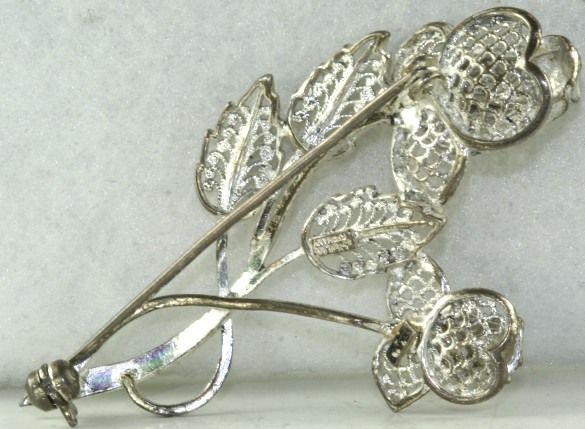 VTG STERLING SILVER ALICE CAVINESS FLOWER PIN FILIGREE | eBay