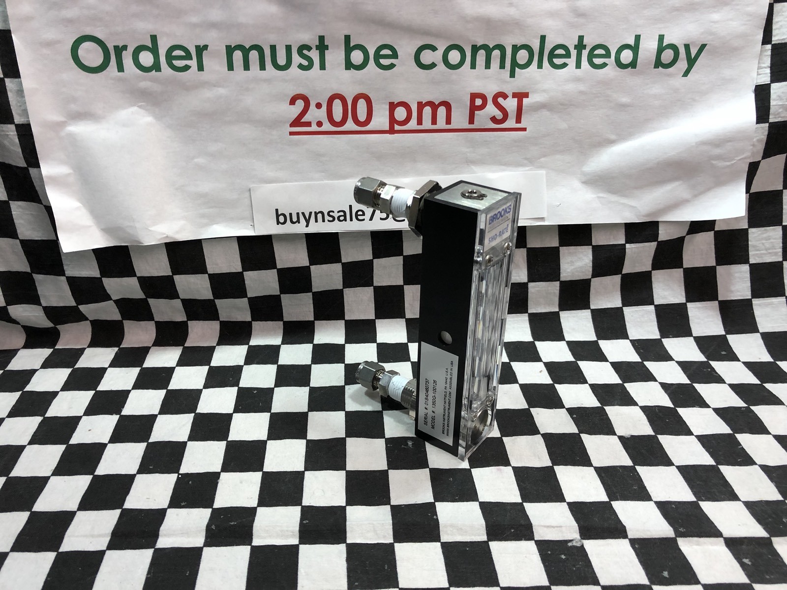 BROOKS FLOW METER 1350G-100126, WITH 2 SWAGELOK 1/4" COMP, SHIPSAMEDAY ...