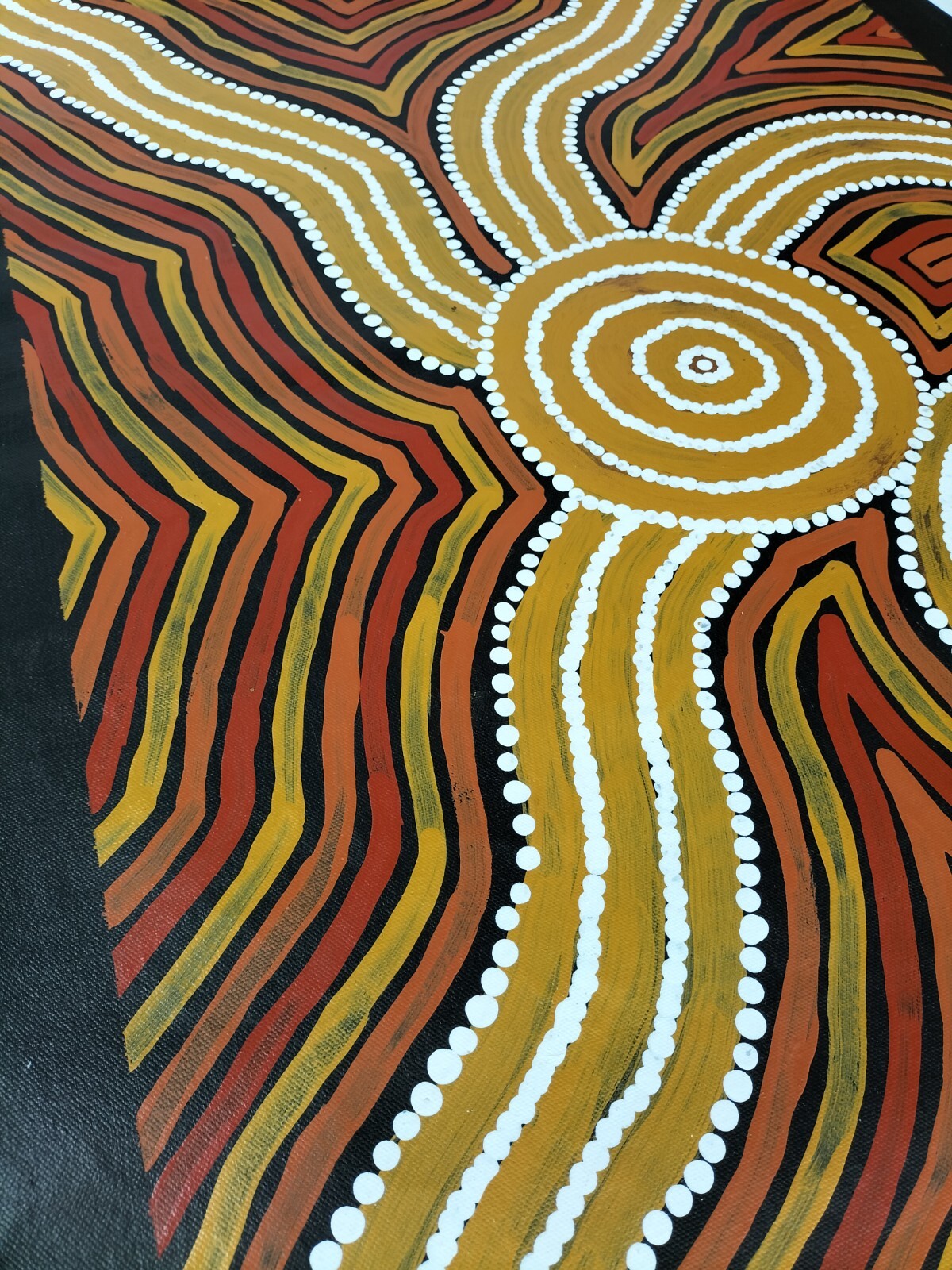 First Nation Aboriginal Art Sharon Butcher Beautiful Water Hole ~ 90cm ...
