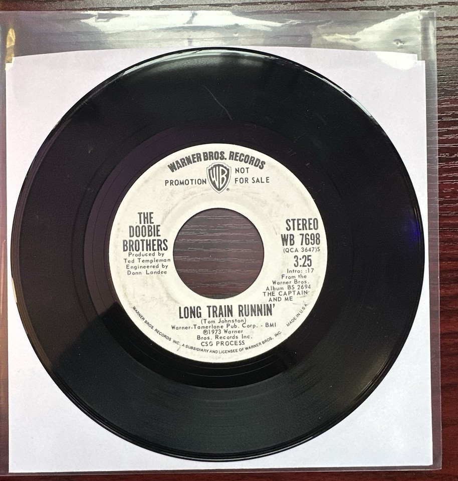 DOOBIE BROTHERS LONG TRAIN RUNNIN 45 rpm WHITE LABEL PROMO COPY ...