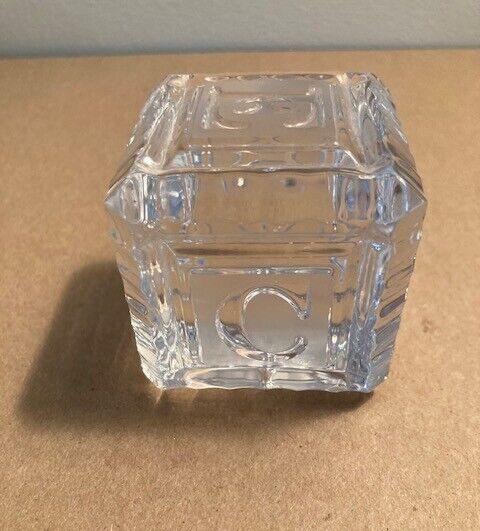 NICE Waterford Crystal Baby Block Alphabet ABC Paper Weight 2"x2" with ...