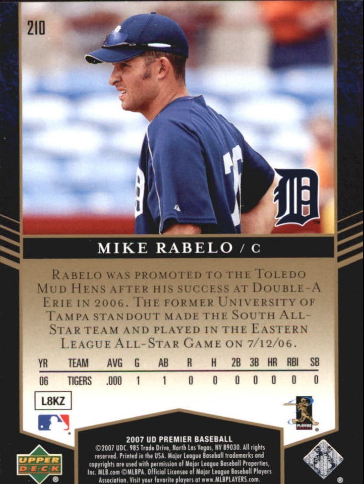 2007 (TIGERS) Upper Deck Premier Bronze #210 Mike Rabelo /75 | eBay