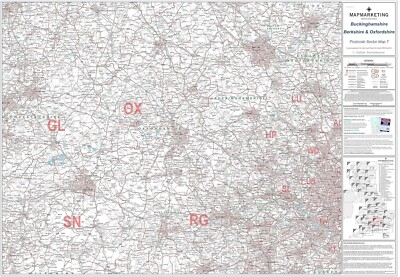 Postcode & Roads Sector Map 7 Berkshire Buckinghamshire & Oxfordshire ...