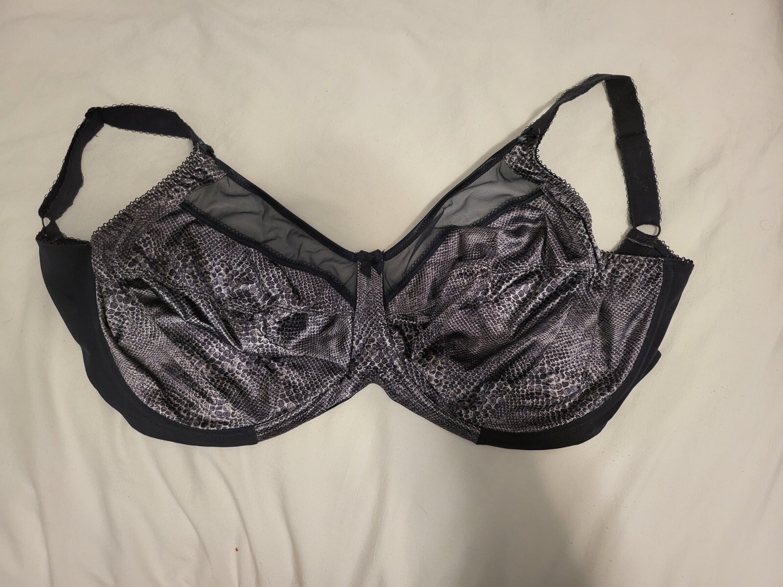 Goddess Underwire Bra 34N Blue Navy Gray Pattern Gent… - Gem