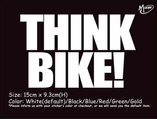 THINK BIKE! Reflective Warning Car Truck Sticker Window Decal- | eBay ...