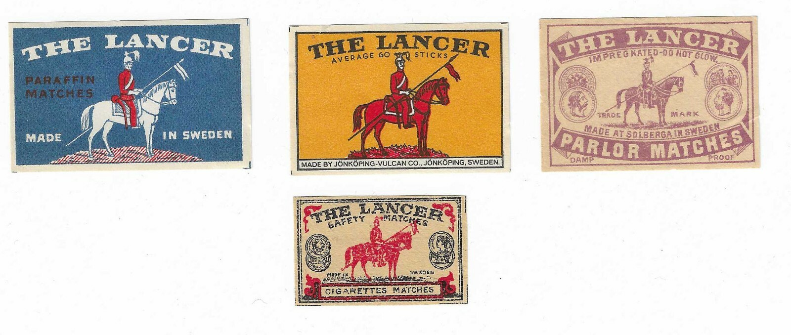 LOT OF 4 ORIGINAL VINTAGE MATCHBOX PACKET LABELS VF SWEDEN #21 | eBay