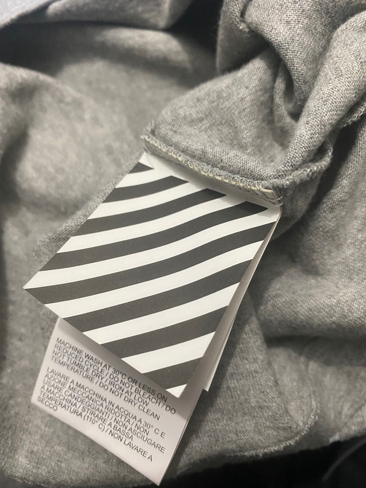 Off White Main Label Industrial Short Sleeve Over Tee Melange Grey XXS ...