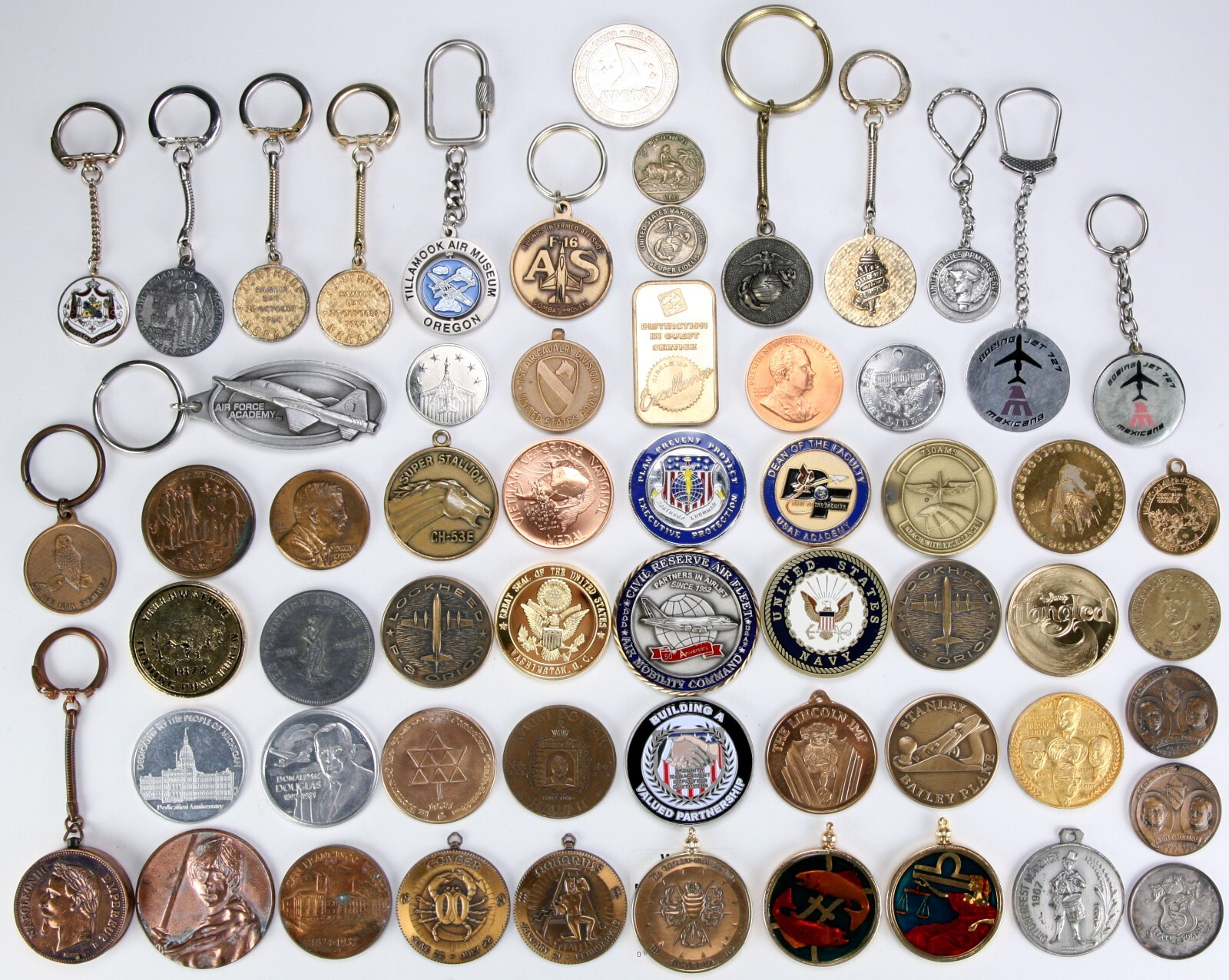Lot of 60 Assorted Medallions Medals Tokens Key Fobs - Aviation ...