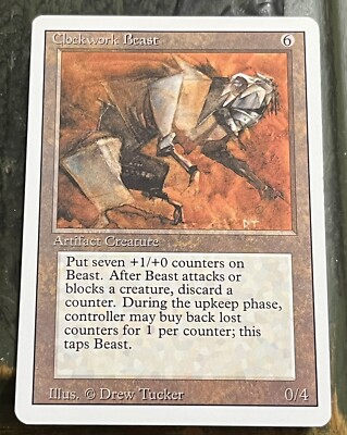 Clockwork Beast Rare Revised Edition 1994 MTG Magic Gathering Nice ...